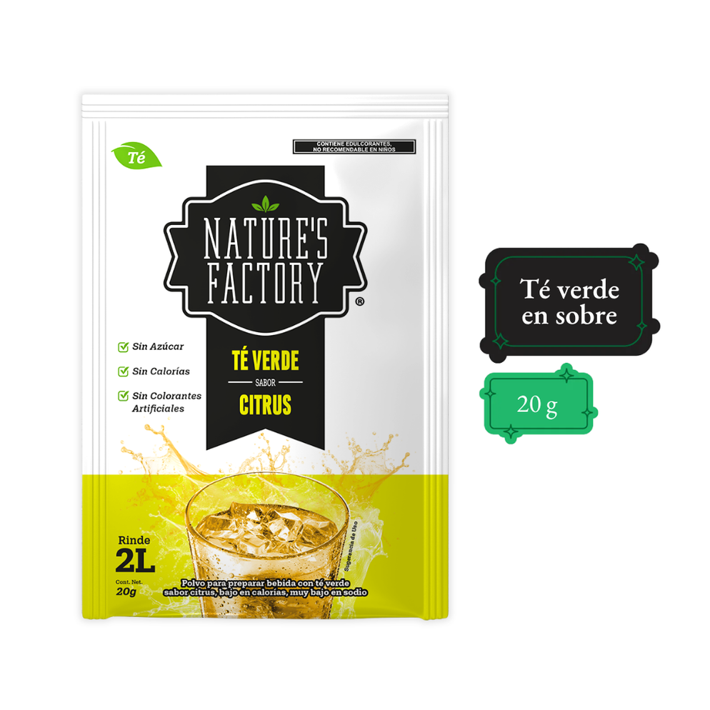 Inicio Nature’s Factory • Té Verde en Polvo Sabor Citrus bajo en ...